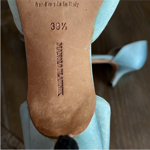 Manolo Blahnik | Shoes | Manolo Blahnik Vintage Bridal Light Blue Satin ...